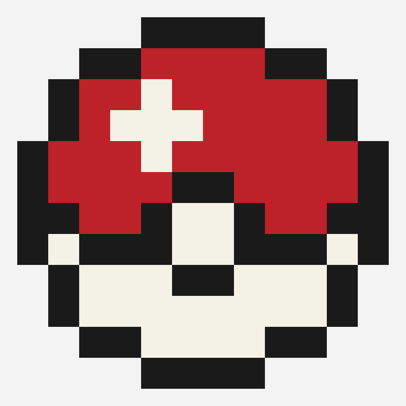 Pokeball — 12×12 bead loom pattern | MakeBead